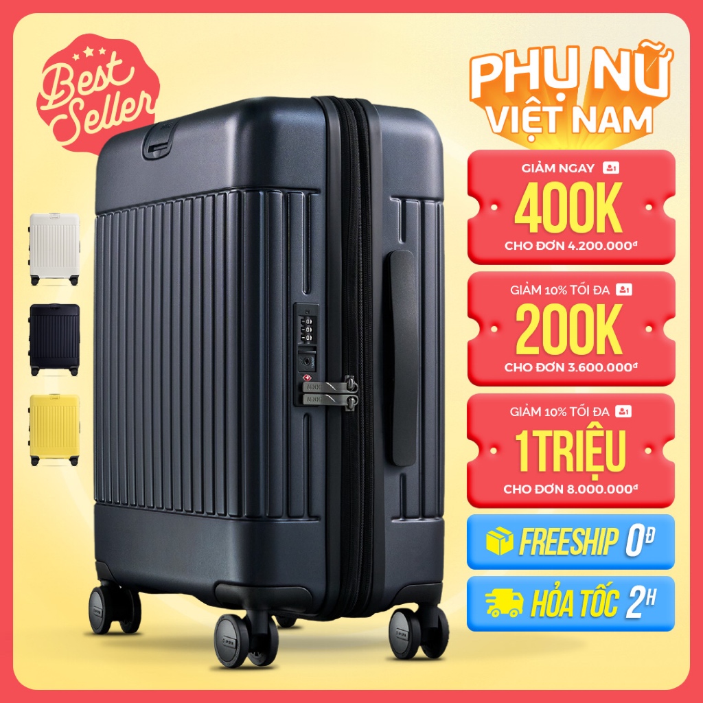 [Quà HOT] Vali Kéo Du Lịch NIKKI Max cao cấp. Nhựa PC Siêu Bền Nhẹ. Bảo ...