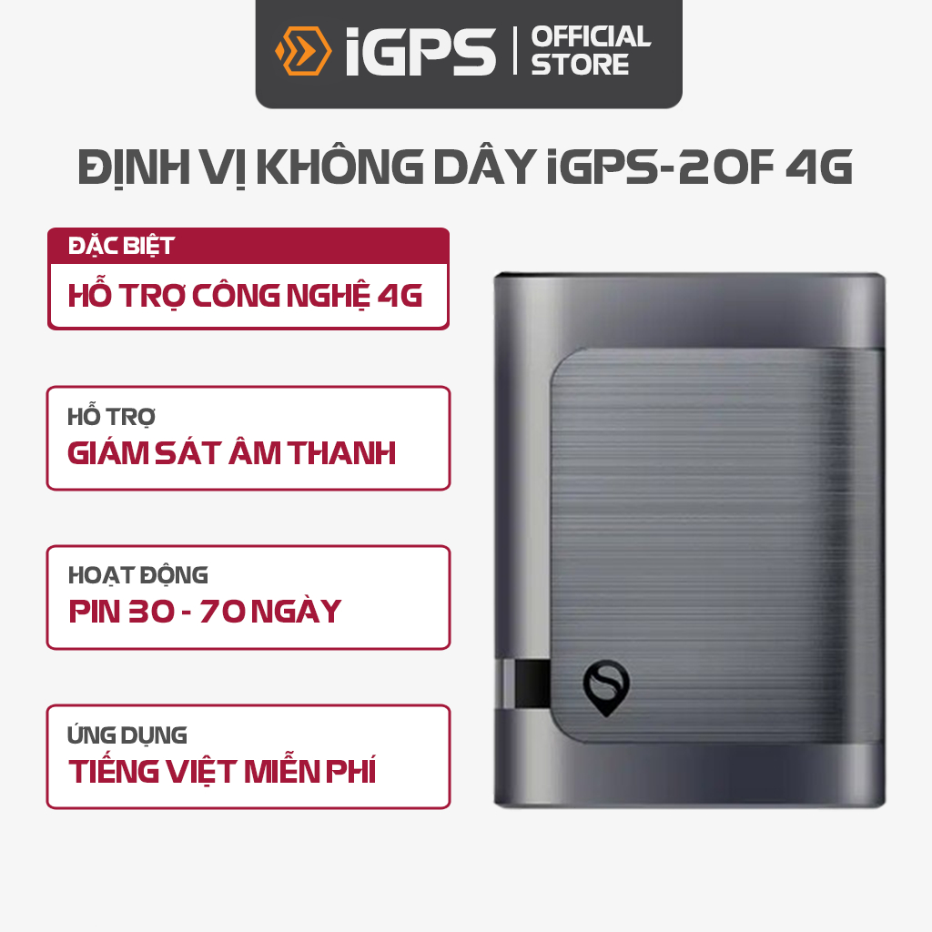 Thiết Bị Định Vị Không Dây Ô Tô Xe Máy iGPS-20F 4G Cao Cấp - Độ Chính ...