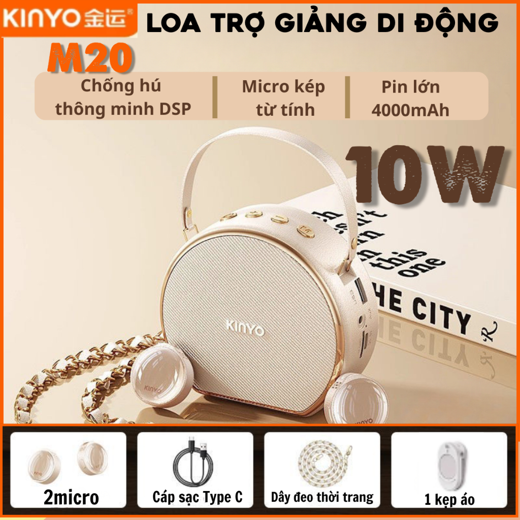Loa Trợ Giảng KINYO - M20 - 10W - Micro Kẹp - Bluetooth 5.3, Pin 4000mAh (6H) | Shopee Việt Nam