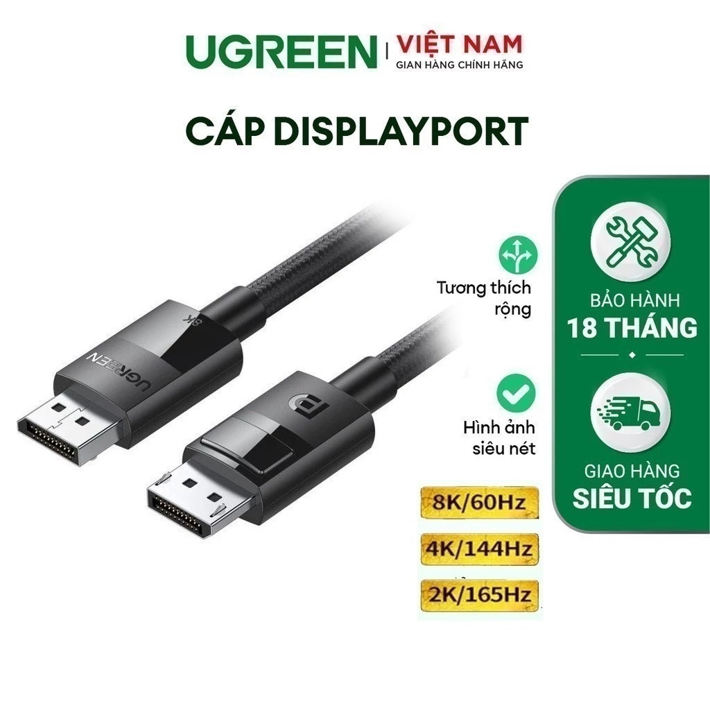 Cáp Displayport 1.4 hỗ trợ 8K/60Hz, 4K/240Hz, 2K/240Hz chính hãng ...