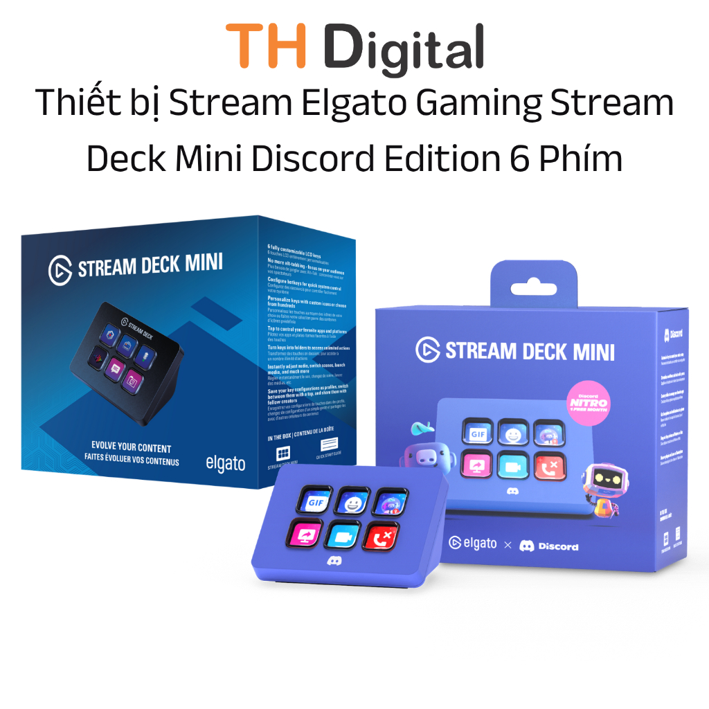 Thiết bị Stream Elgato Gaming Stream Deck Mini Discord Edition 6 Phím ...