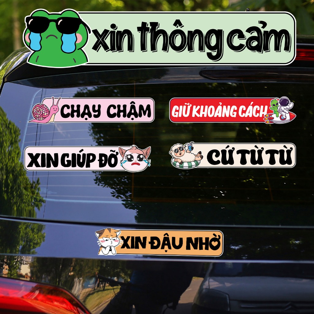 CUTE WARNING Sticker For Car nhiều mẫu size 7x33cm - Hình dán cảnh báo ...