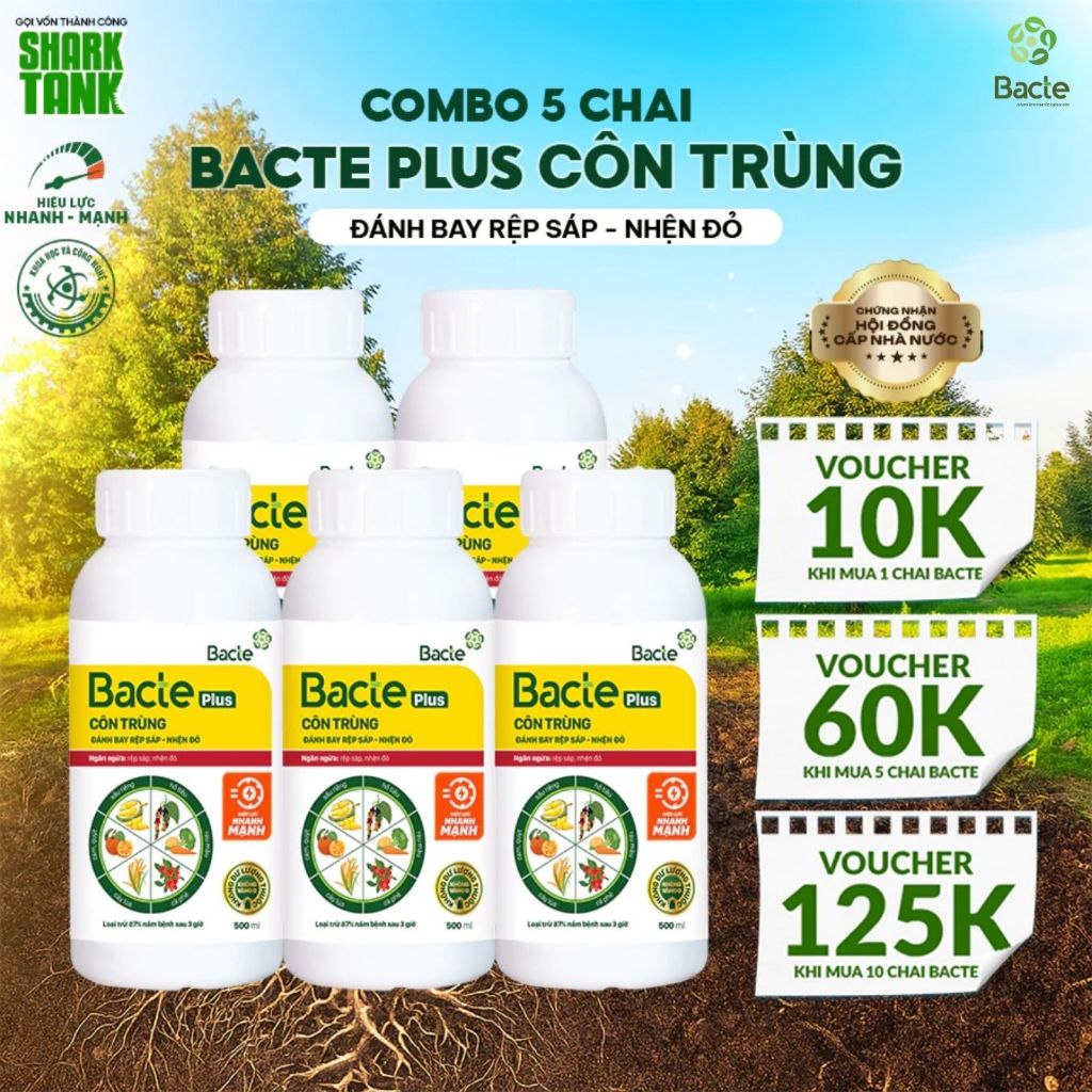 Combo 5 Chai Bacte Plus Côn Trùng Trị Rệp Sáp, Nhện Đỏ (500ml) | Shopee ...