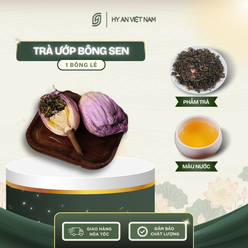 [Hy An]- Trà ướp bông sen Tây Hồ thượng hạng (bông lẻ sấy thăng hoa ...