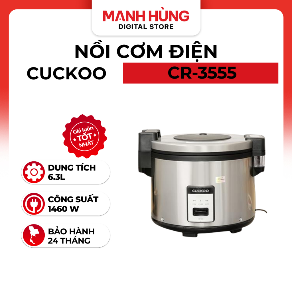 Nồi cơm điện Cuckoo CR3555 - Công suất 1460W Chống dính,điều khiển cơ ...