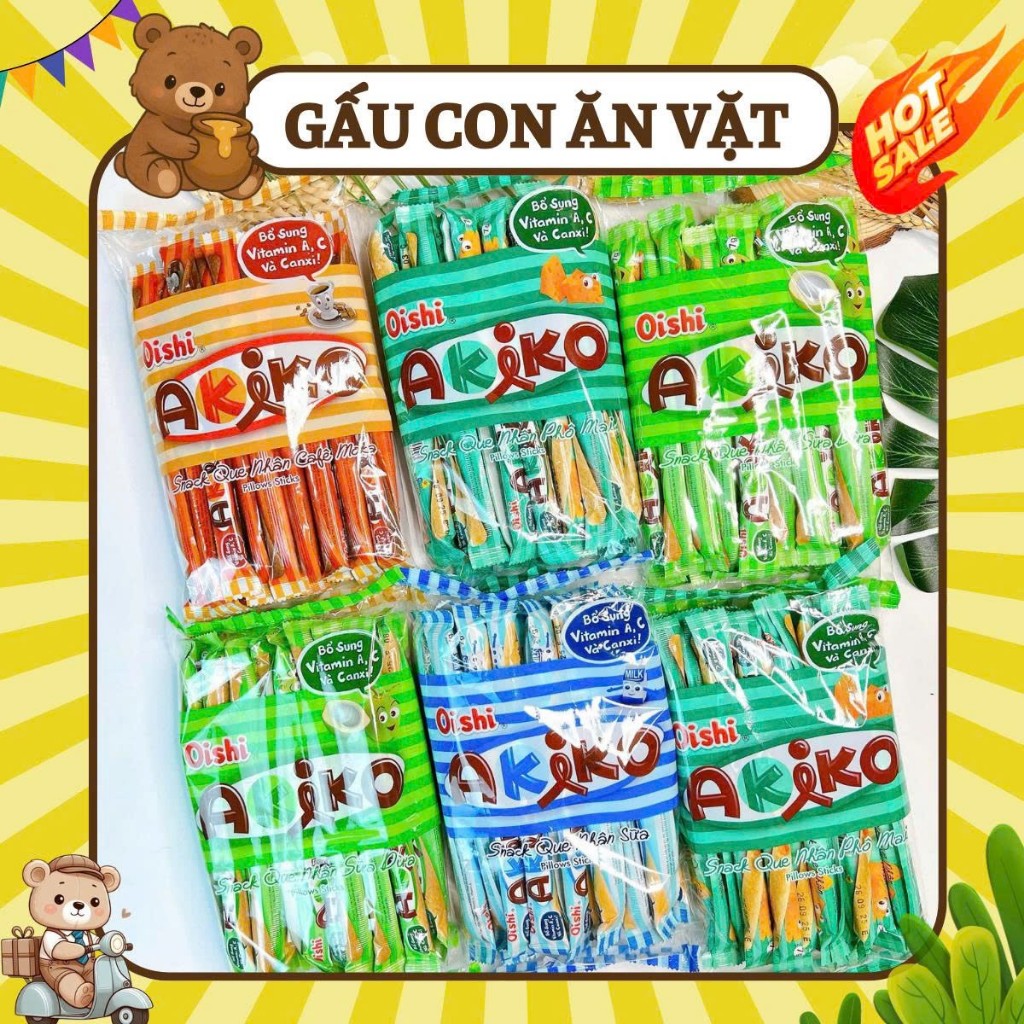 ( COMBO 5 GÓI ) Bánh Snack Que Akiko đủ các vị gói que/8g, Đồ ăn vặt ...