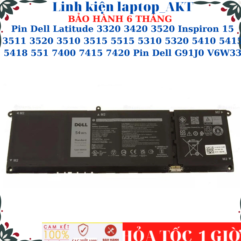 Pin Dell Inspiron 15 3511 3520 3510 3515 5515 5310 5320 5410 5415 5418 ...