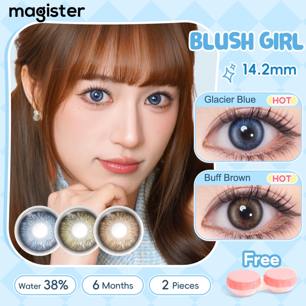 Magister Kính Áp Tròng Blush Girl Bộ truyện Cặp 6 tháng Glacier Blue ...