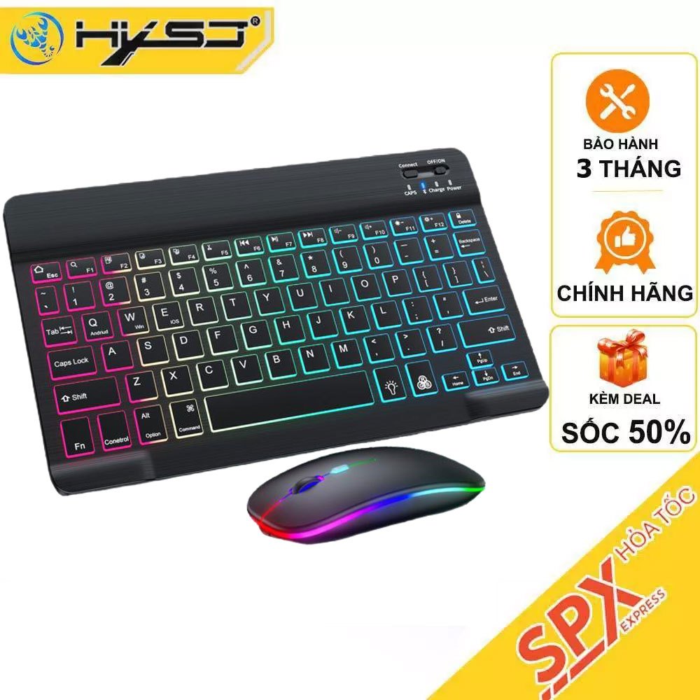 Bộ bàn phím và chuột không dây Bluetooth có LED RGB thích hợp cho máy ...