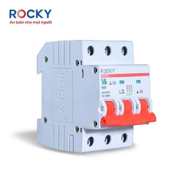 Cầu dao tự động, Aptomat, CB, 3 pha ROCKY, dòng cắt 6.0KA CHÍNH HÃNG ...