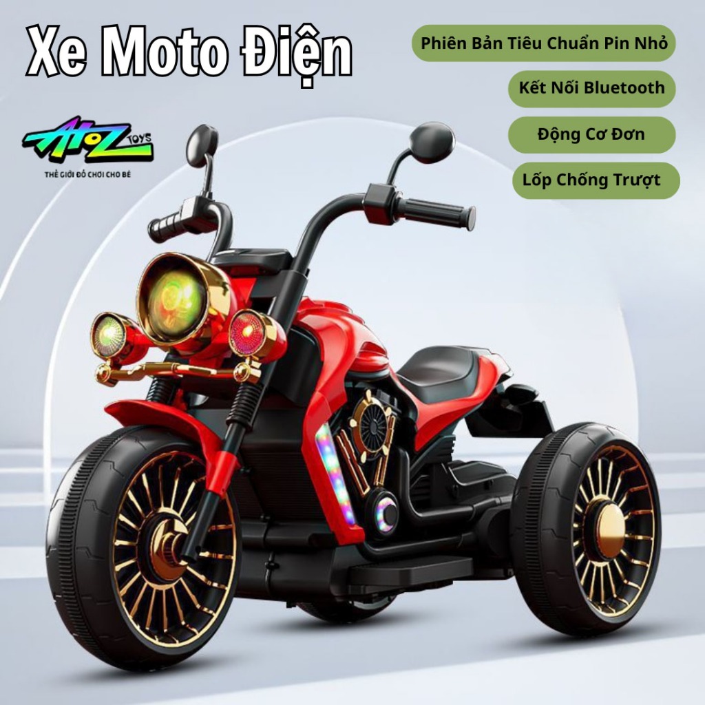 Xe Moto Điện Cao Cấp Động Cơ 6v6 Có Đèn LED, Nhạc Kết Nối Bluetooth, Xe ...
