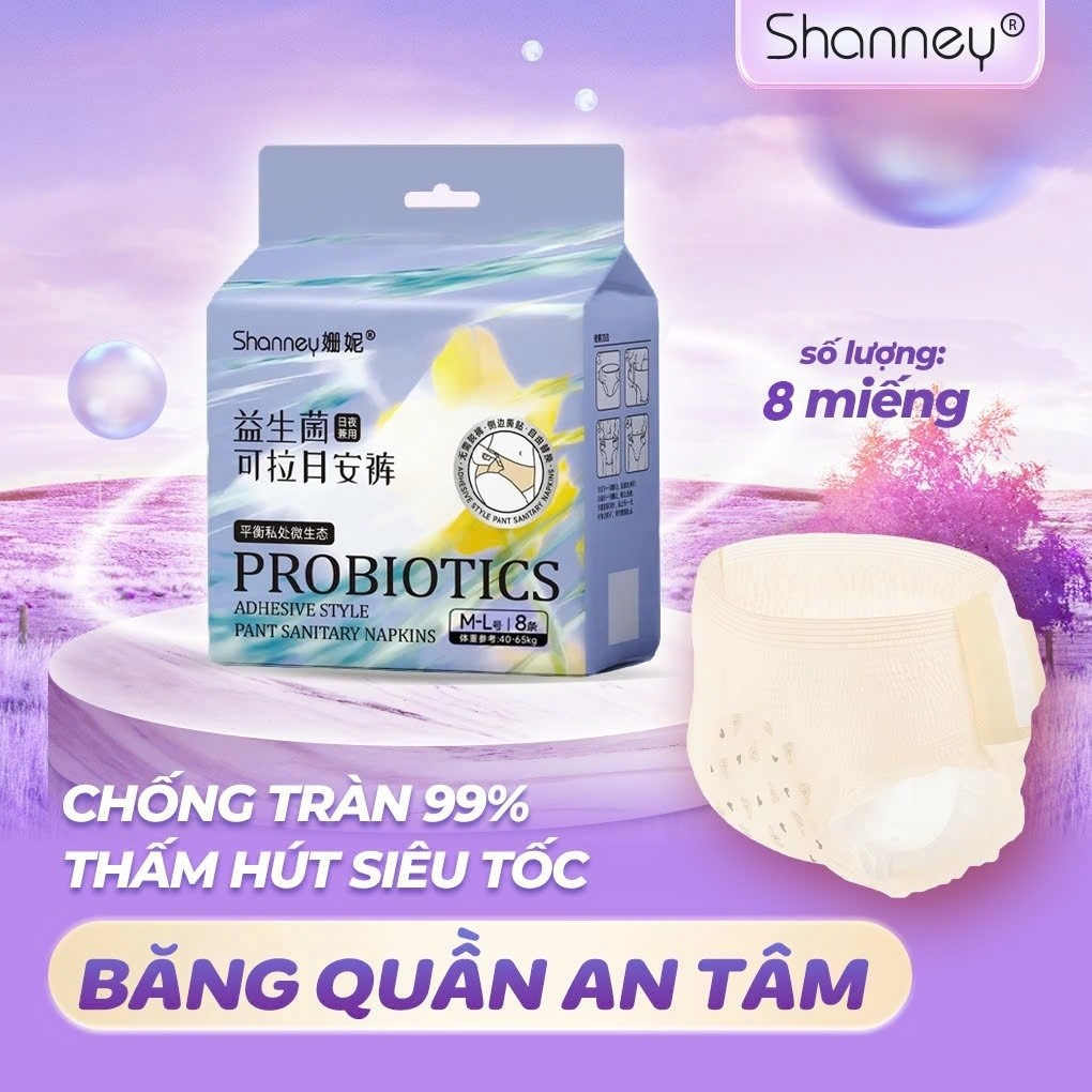Băng vệ sinh quần dán 2 bên TPU Shanney công nghệ 2 lõi thấm hút SAP ...