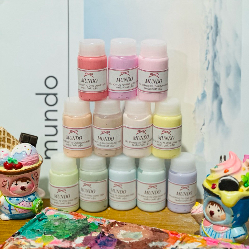 MUNDO Màu Acrylic Chiết 30ml, Màu Acrylic Tô Tượng Hủ 30gr, Màu Vẽ Túi ...