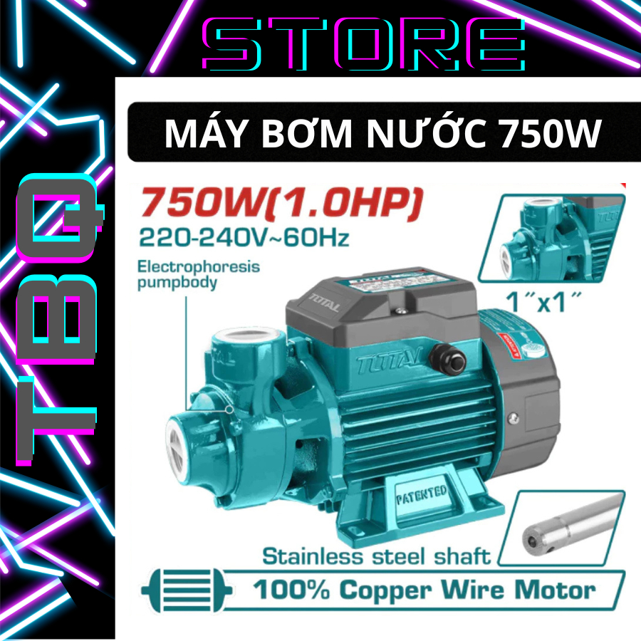 Máy Bơm Nước Đẩy Cao TOTAL TWP17506 750W (1HP) | Lưu Lượng 50L/phút ...