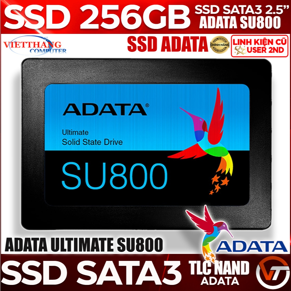 Ổ cứng SSD 256G Adata Ultimate SU800 SATA 3 Nand TLC Có DRAM đã qua sử ...