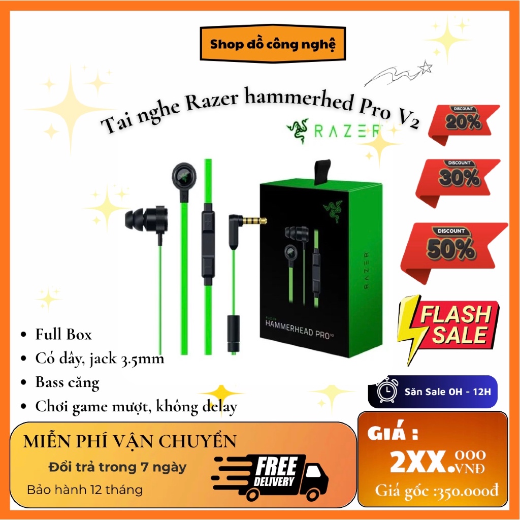 Tai Nghe Razer Hammerhead Pro V2 FullBox Có Dây Bass Mạnh Không Delay ...