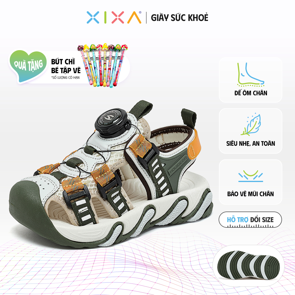 Sandal Khóa Xoay HOBIBEAR E152361009 Green Xixa by Fandy Kids, Dép Quai ...