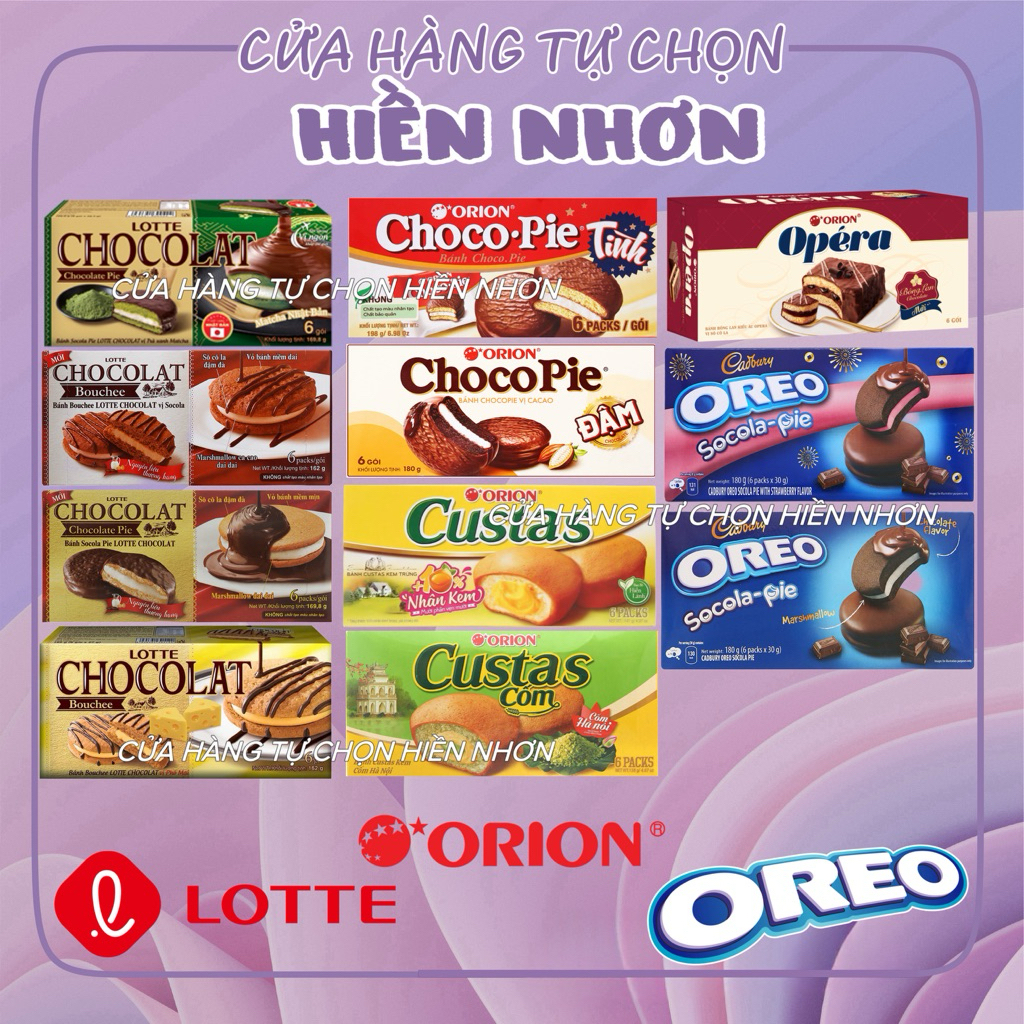 [Tết 2026] 6P Bánh Chocopie/ Oreo Pie/ Custas/ Chocolat Lotte/ Opéra ...