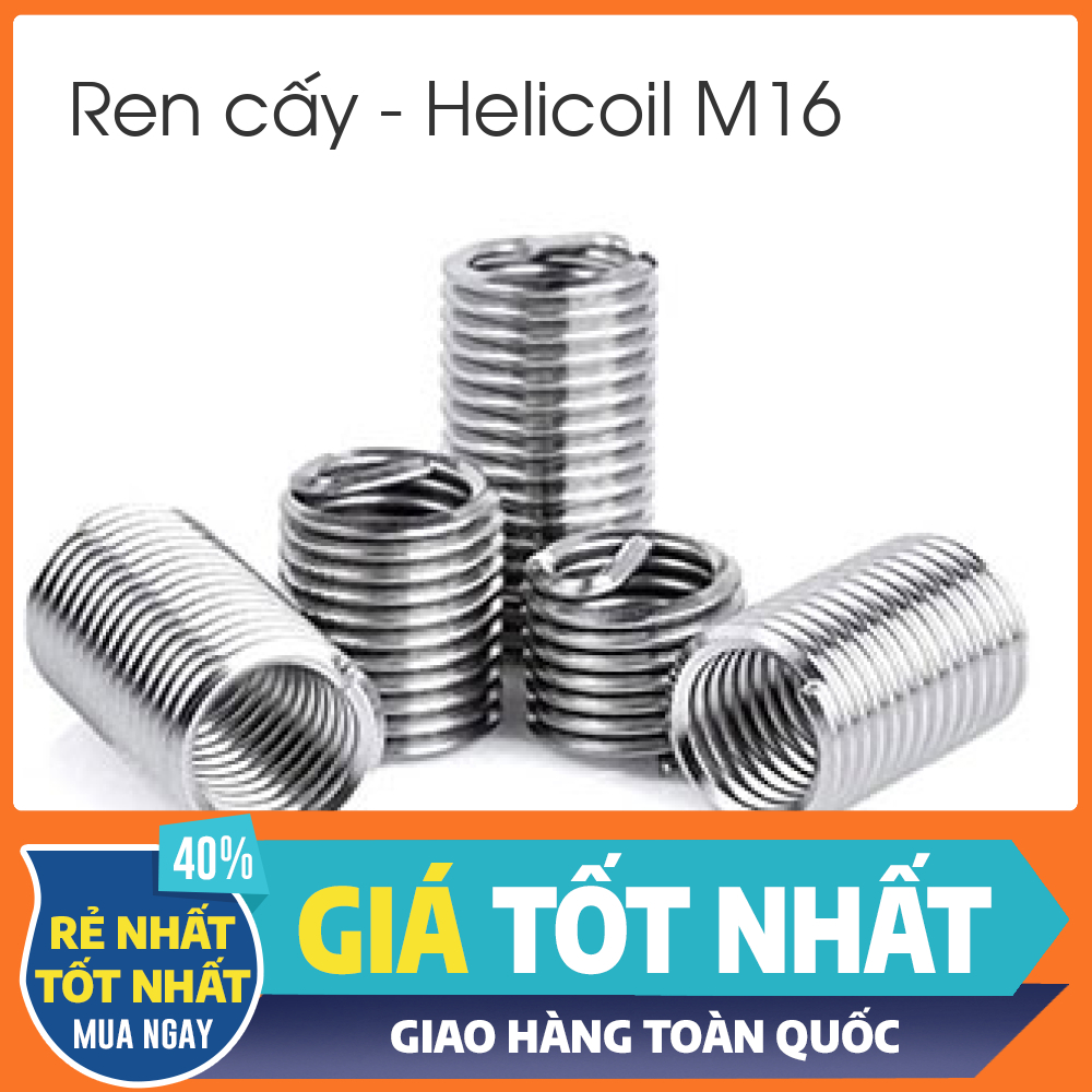 Ren cấy M16 chất liệu inox304 kích thước từ 1D-3D ren cấy lò xo ...