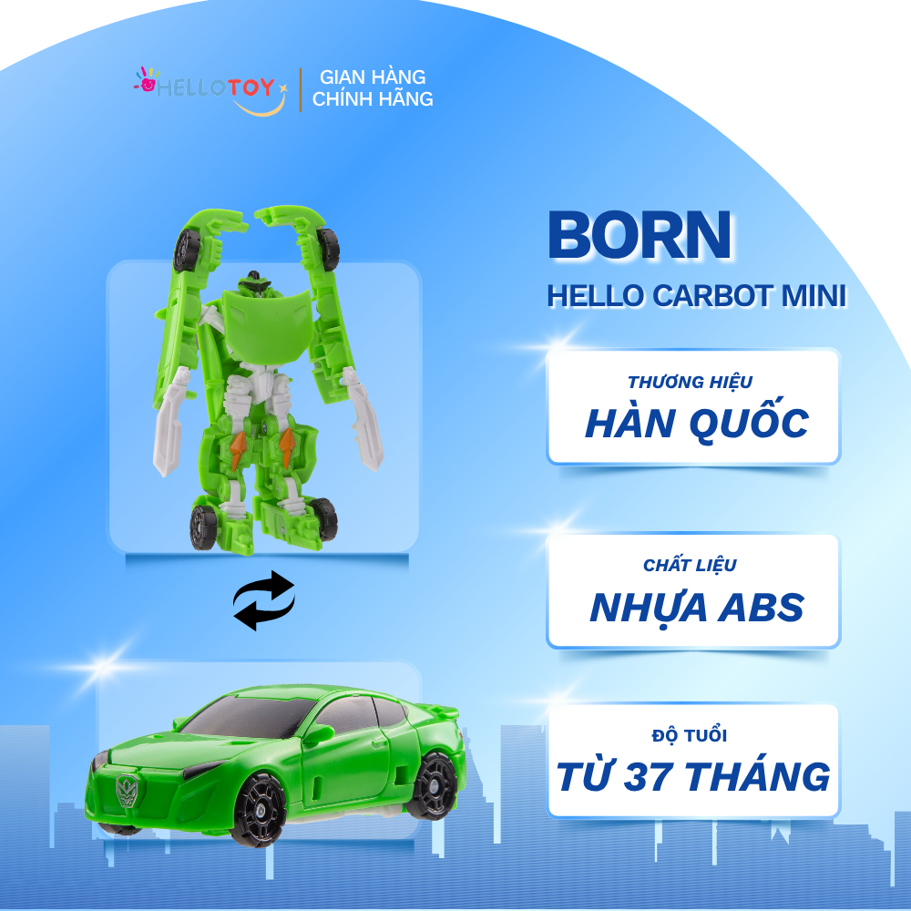 Đồ chơi robot biến hình Hello Carbot mini Born | Biến hình 2 trong 1 ...
