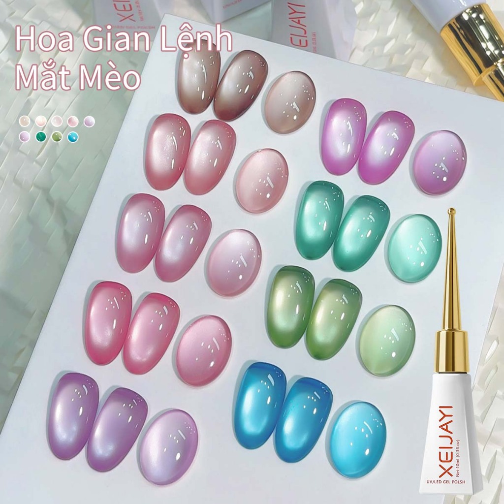 XEIJAYI 10ml Sơn dạng gel mắt mèo màu hồng xanh lá cây xanh lam mới ...