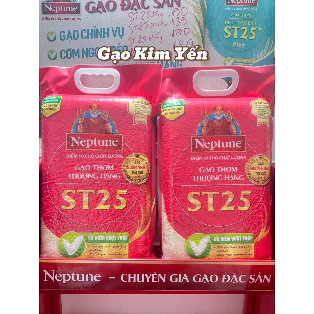 COMBO 2 Túi 5Kg Gạo Thơm Thượng Hạng ST25 Neptune Hút Chân Không (Tổng ...