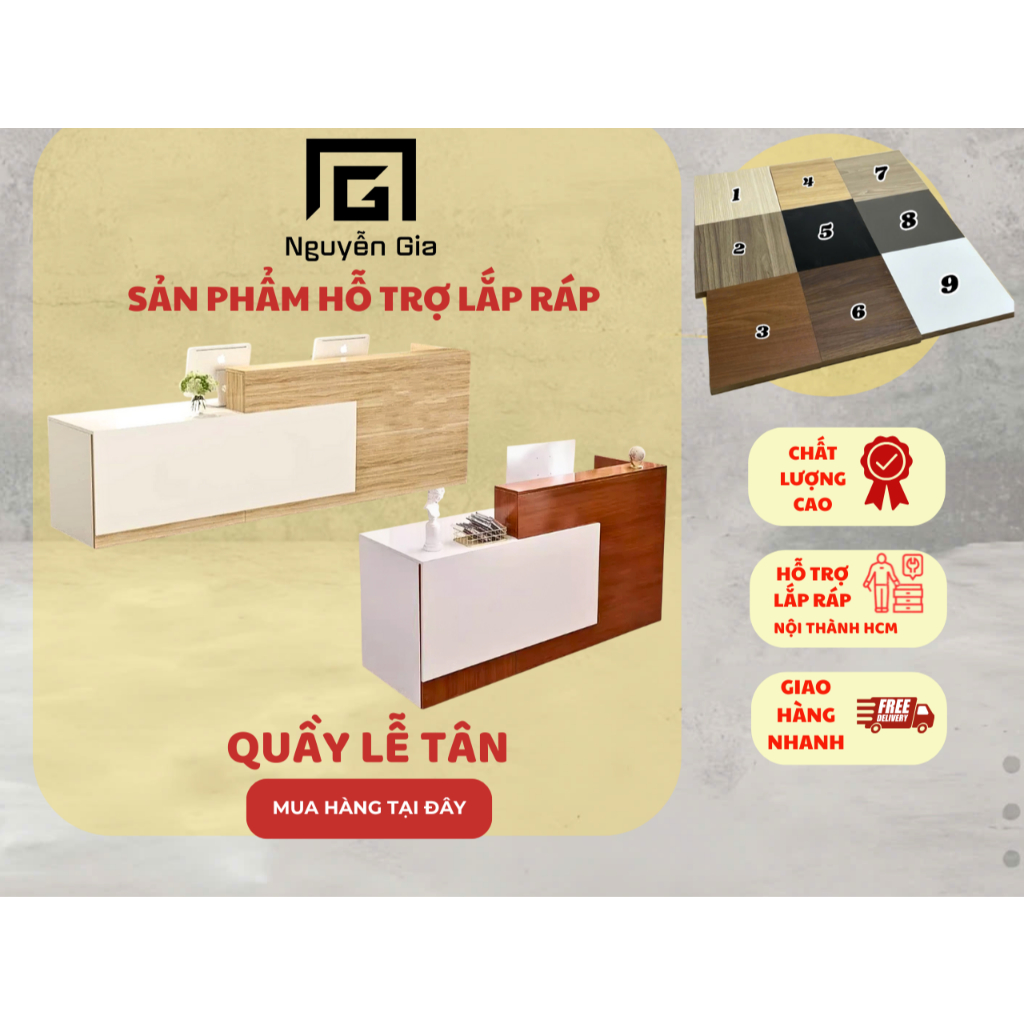 Quầy tiếp tân, thu ngân, kế toán, chắc chắn decol đẹp ( lắp ráp miễn ...