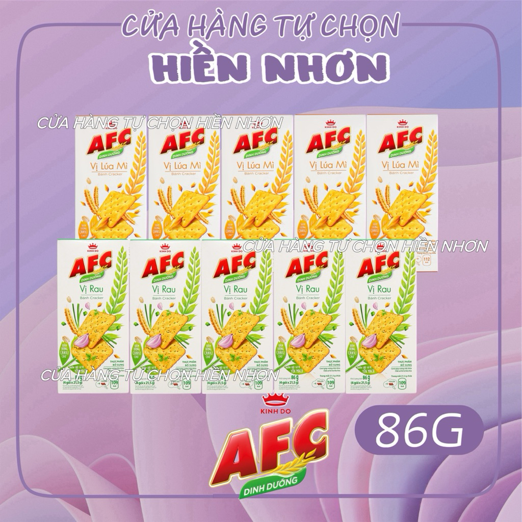 [Tết 2026] Combo 10 Hộp 86G Bánh cracker AFC Lúa mì/ Rau củ hộp 86G | Shopee Việt Nam