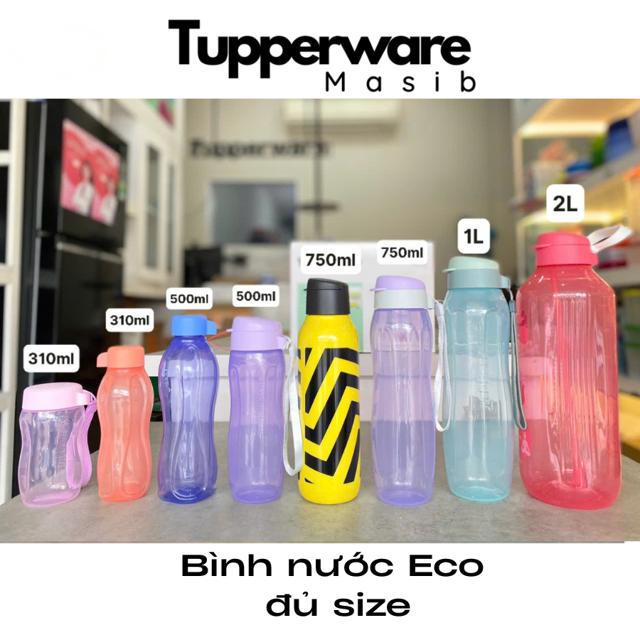 Tupperware Bình Nước Eco Bottle 310ml, 500ml, 750ml, 1L, 1,5L, 2L - Chính Hãng - Kín Nước - Nhựa ...