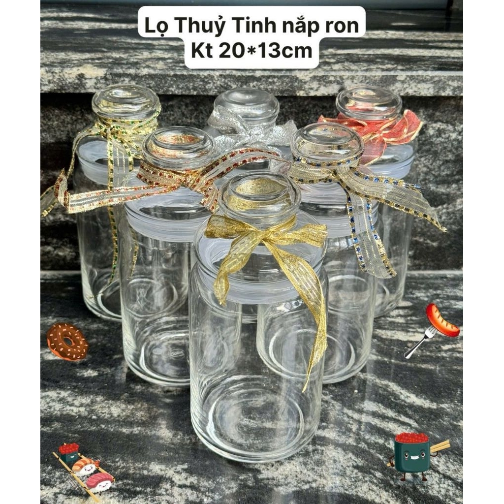 Sét 2 Lọ thủy tinh nắp thuỷ tinh Ocean Pop Jar 1000ml [Made in Thailand ...