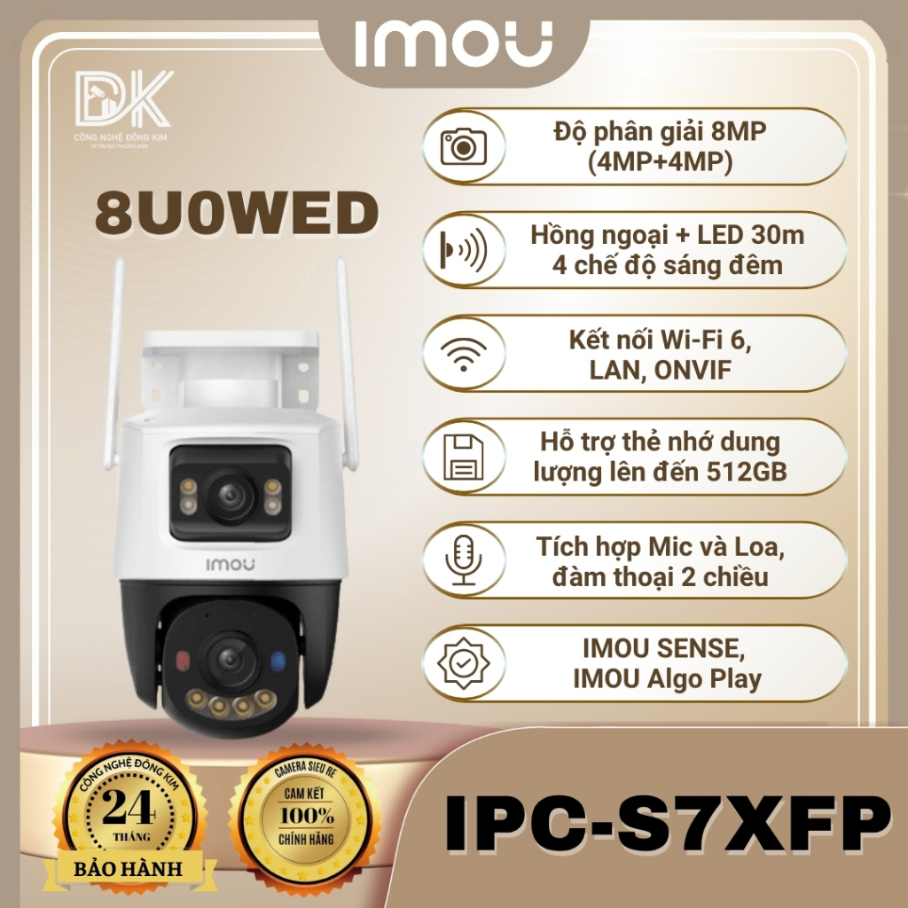 Camera ngoài trời IMOU Cruiser Dual 2 Pro 8MP IPC-S7XFP-8U0WED công ...