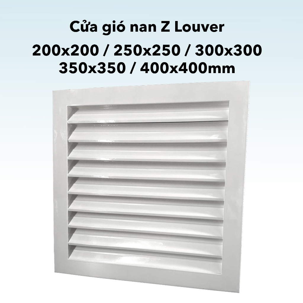 Cửa gió nan Z Louver nhôm vuông-Chớp ô thoáng chớp chống hắt mưa, kèm ...