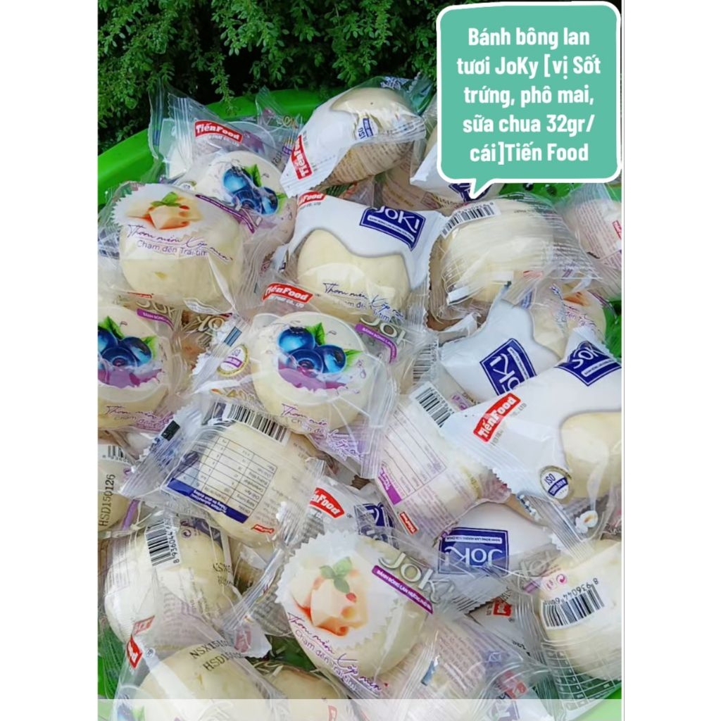 Bánh bông lan tươi JoKy [vị Sốt trứng Việt Quất, phô mai, sữa chua 32gr ...