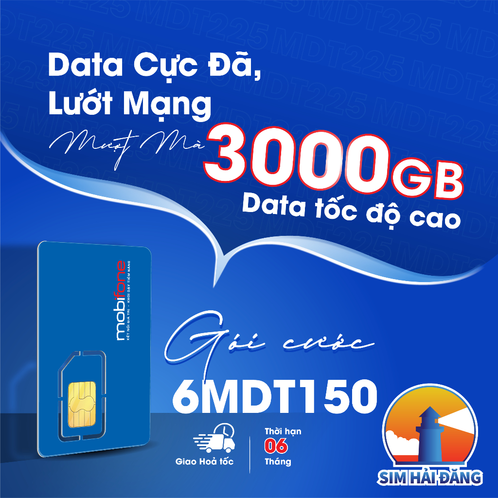 Sim 5G Mobifone 6MDT150 trọn gói 6 tháng với data lên đến 500GB /tháng ...