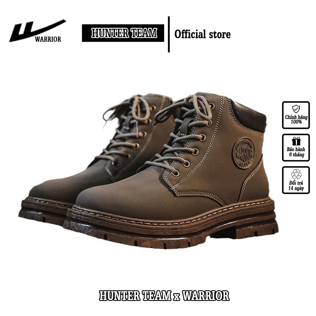 Giày Boots Martin chính hãng Warrior phong cách bụi phủi - chất liệu da ...