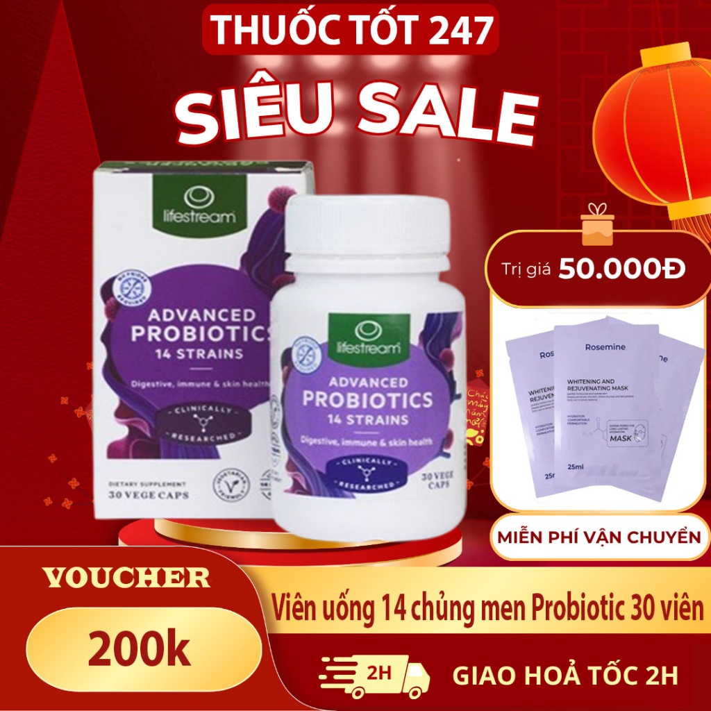 [Công ty] Viên Uống Probiotic Men Vi Sinh 14 Chủng Lifestream Advanced ...