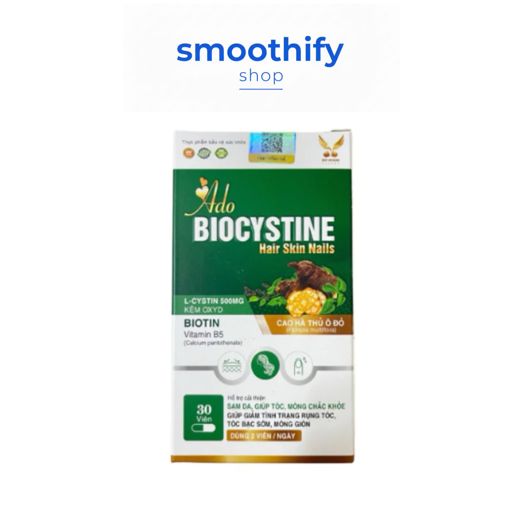 Viên uống hỗ trợ đẹp da tóc móng Ado Biocystine 30 viên | Shopee Việt Nam