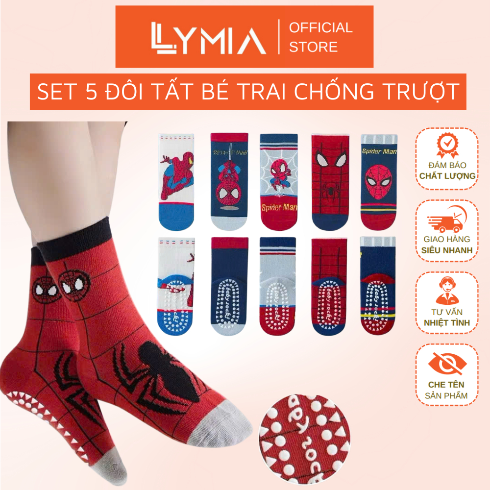 Set 5 Đôi Tất Vớ Bé Trai Siêu Nhân Batman Có Chống Trơn Trượt TE30 ...