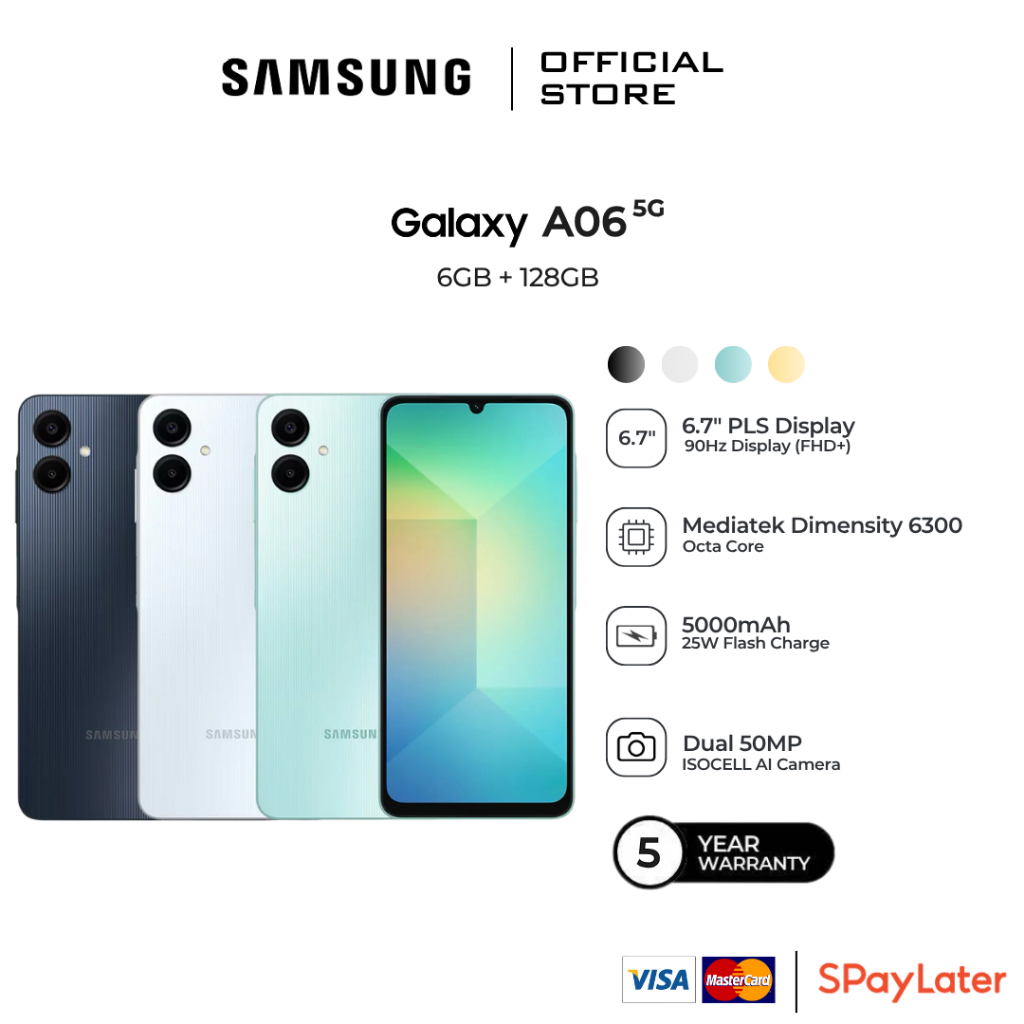 Samsung A06 5G Chính Hãng | 6GB+128GB | Chip Dimensity 6300 | Camera ...