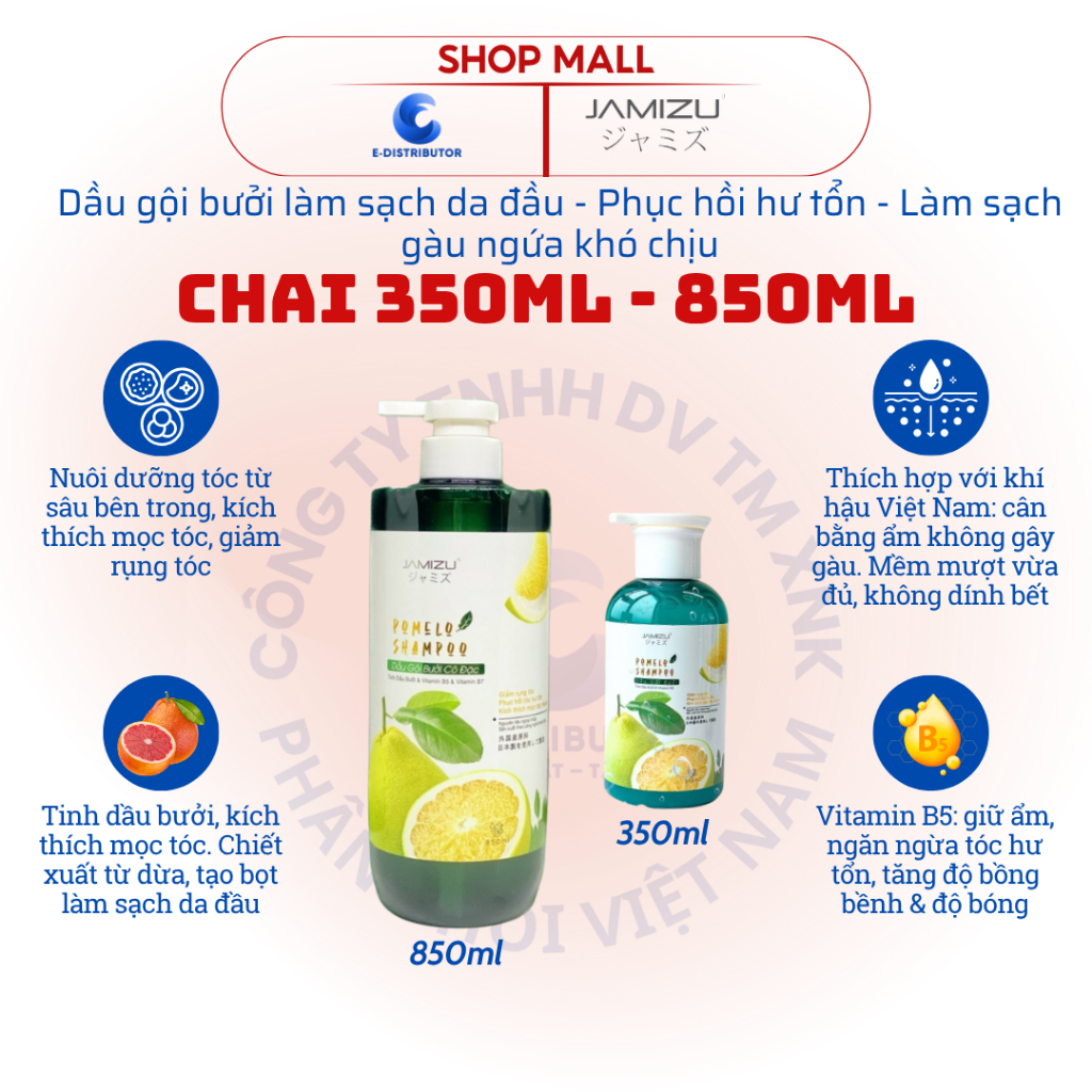 [HỎA TỐC] Dầu gội bưởi làm sạch da đầu Jamizu Pomelo Shapoo 350ml ...