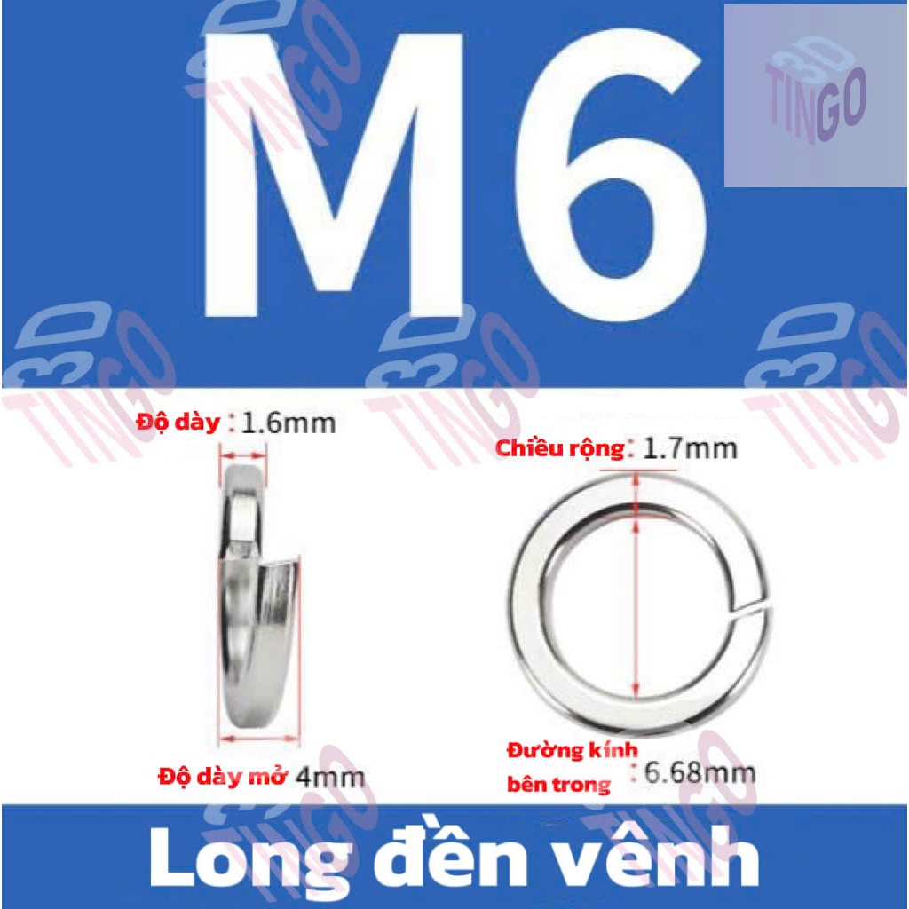 LONG ĐỀN THƯỜNG - LONG ĐỀN VÊNH M3 M4 M5 M6 - LÔNG ĐỀN INOX 304 ...