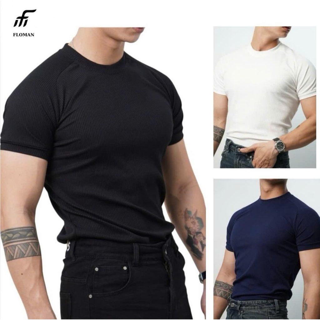Áo thun body nam/ FLOMAN ver1 chất thun gân form tôn dáng | Shopee Việt Nam