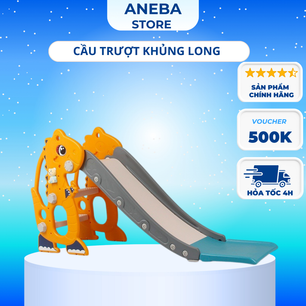 (Hỏa Tốc) Cầu Trượt Khủng Long Cho Bé Từ 1-7 Tuổi Tặng Kèm Khung Bóng ...