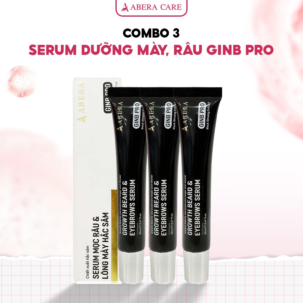 [Combo 3 Hộp] [ABERA] GINB PRO Serum 20ml – Serum Dưỡng Râu & Lông Mày ...
