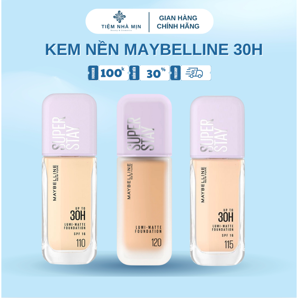 Kem Nền Maybelline Superstay Lumi-Matte Foundation 30H Che Phủ Khuyết ...
