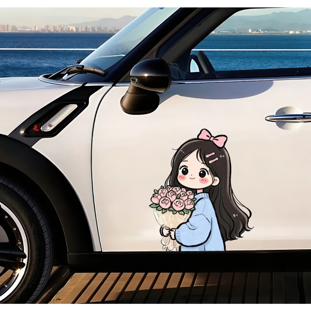 Miếng dán xe Oto mẫu Chibi Cute Girls, decan vinyl chống nước, dán xe ...
