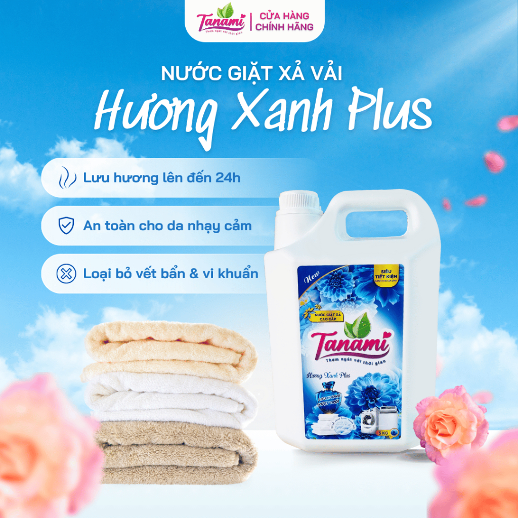 [ Loại 5kg - 10kg ] Nước Giặt Xả Vải Hương Xanh Plus, Lưu Hương Cực Lâu | Tanami Việt Nam ...