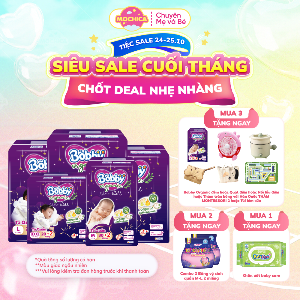 [MUA 2 TẶNG QUÀ] Tã quần Bobby Organic/ Organic SleepWell -thoáng khí ...