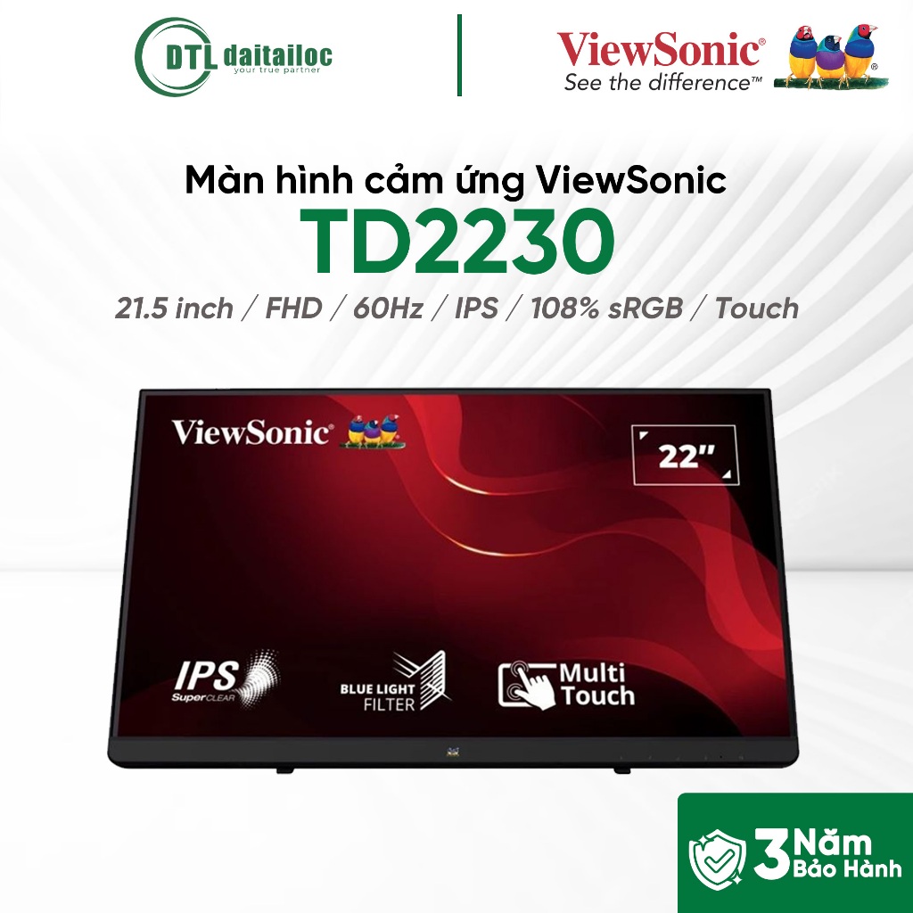 Màn hình cảm ứng ViewSonic TD2230 21.5 inch FHD 60Hz IPS 108% sRGB ...