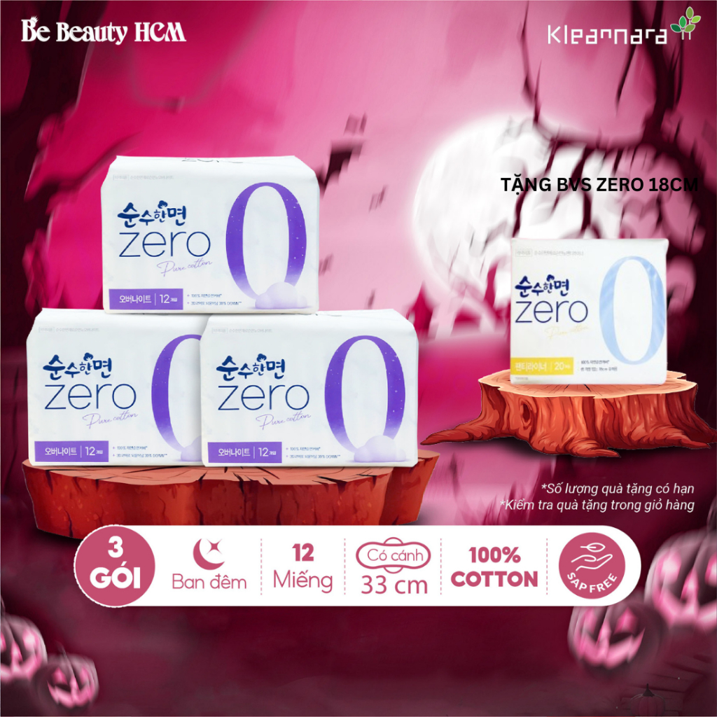 Combo 3 gói Băng vệ sinh KleanNara Soonsoohanmyeon Zero Overnight siêu ...